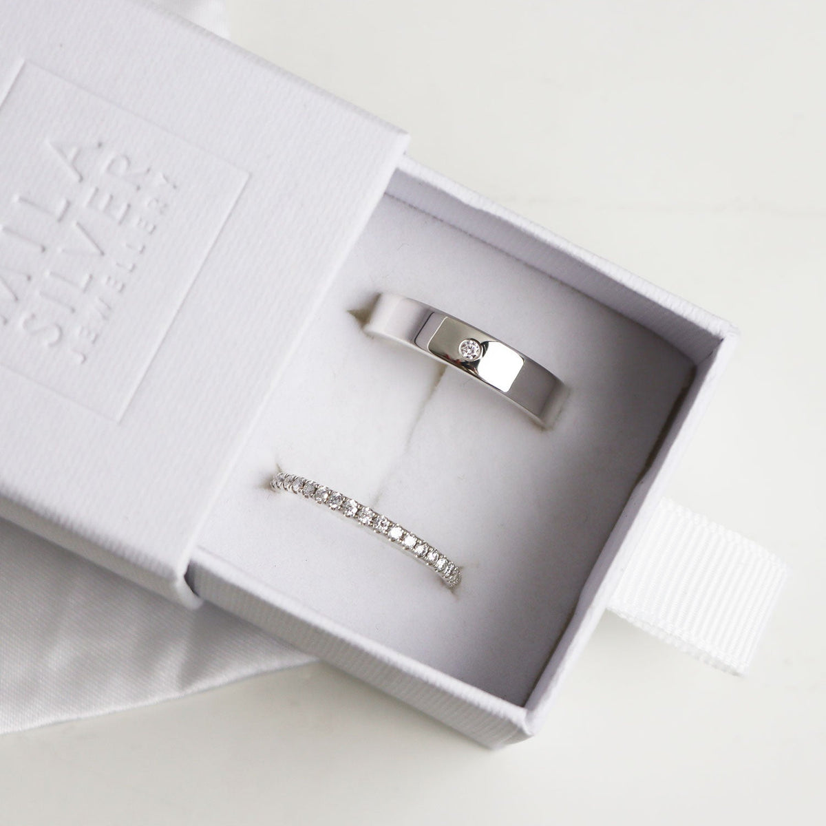 Set wedding & engagement rings her and him | Mila Silver