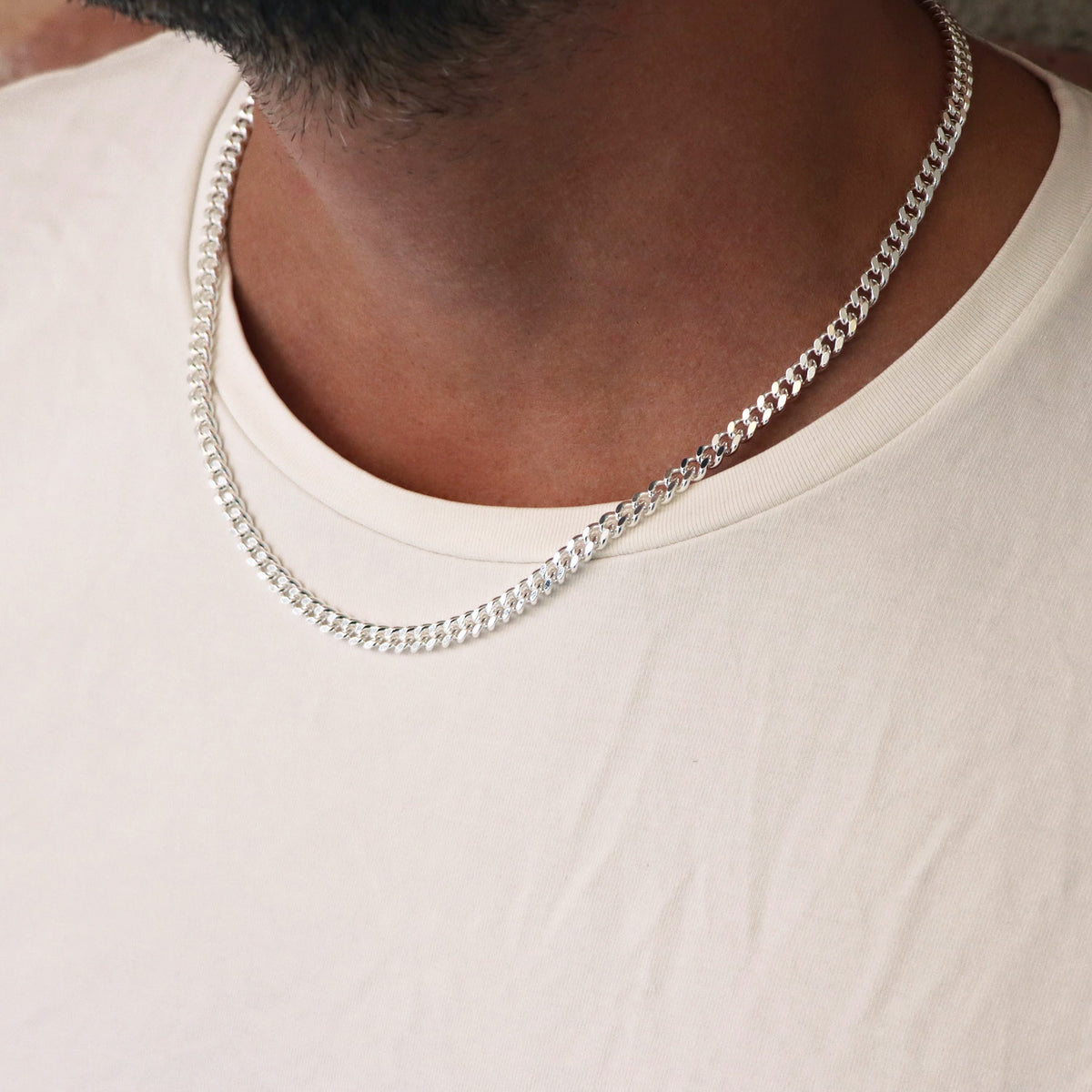 Mila Man Armor Chain Necklace silver, 5 mm, 50 cm – Mila Silver