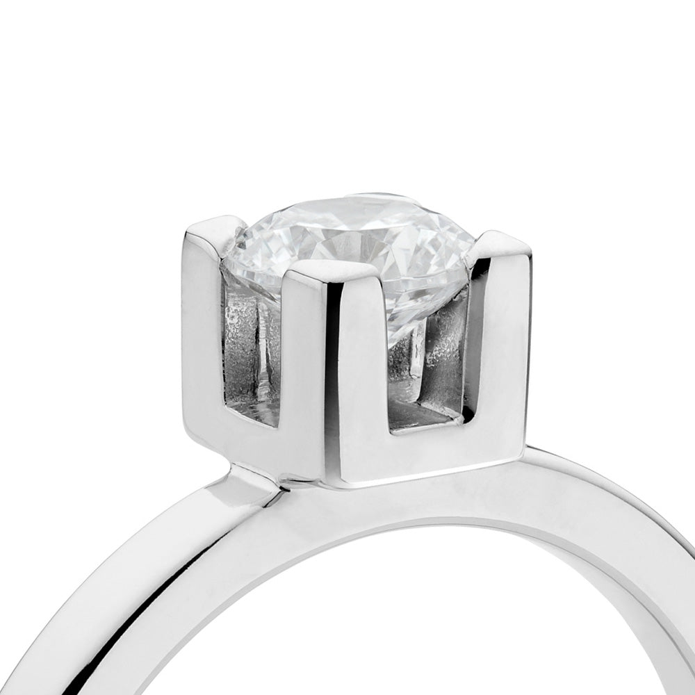Meet Monet Diamond Ring | A stylish silver ring with a white diamond ...