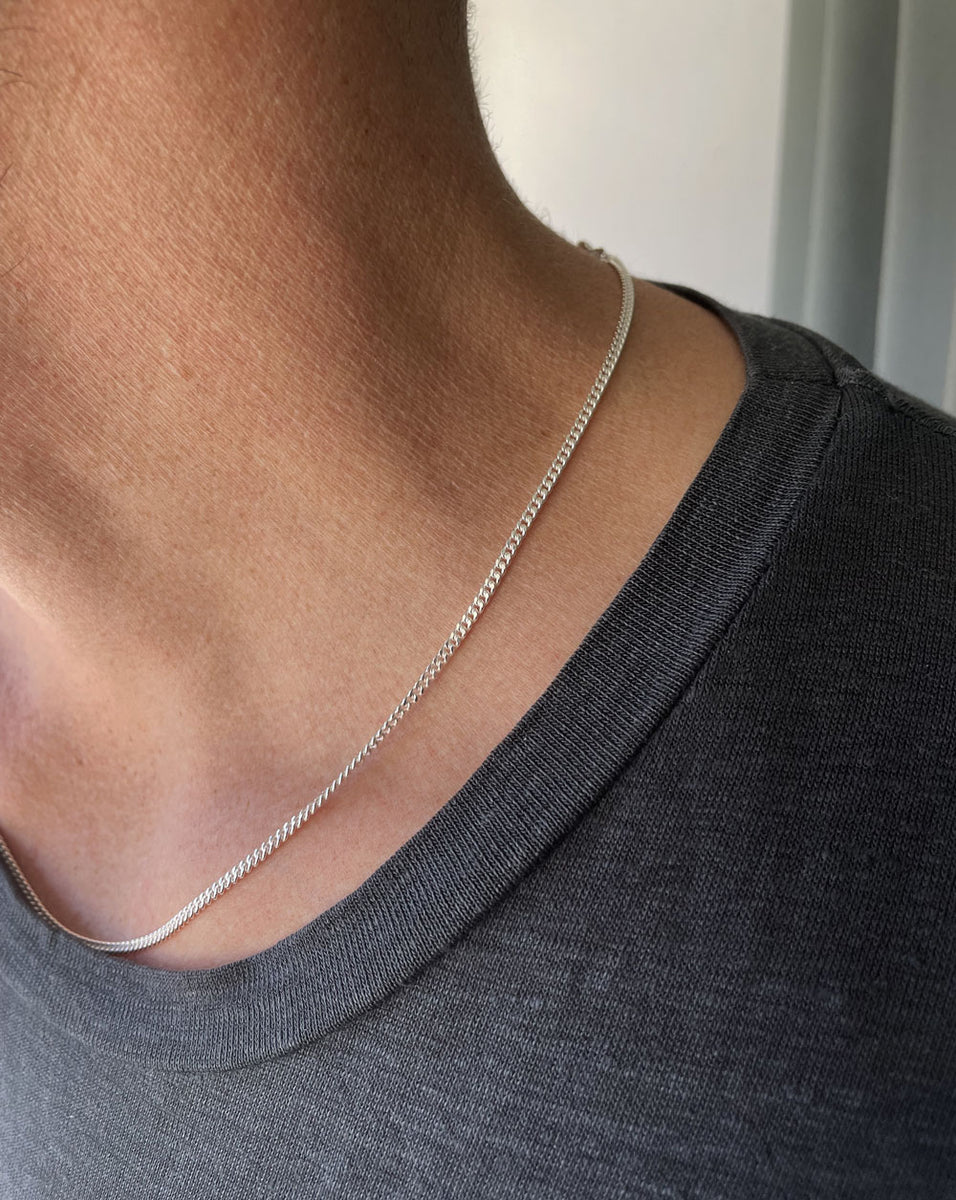 Mila Man Armor chain necklace silver, 2 mm – Mila Silver