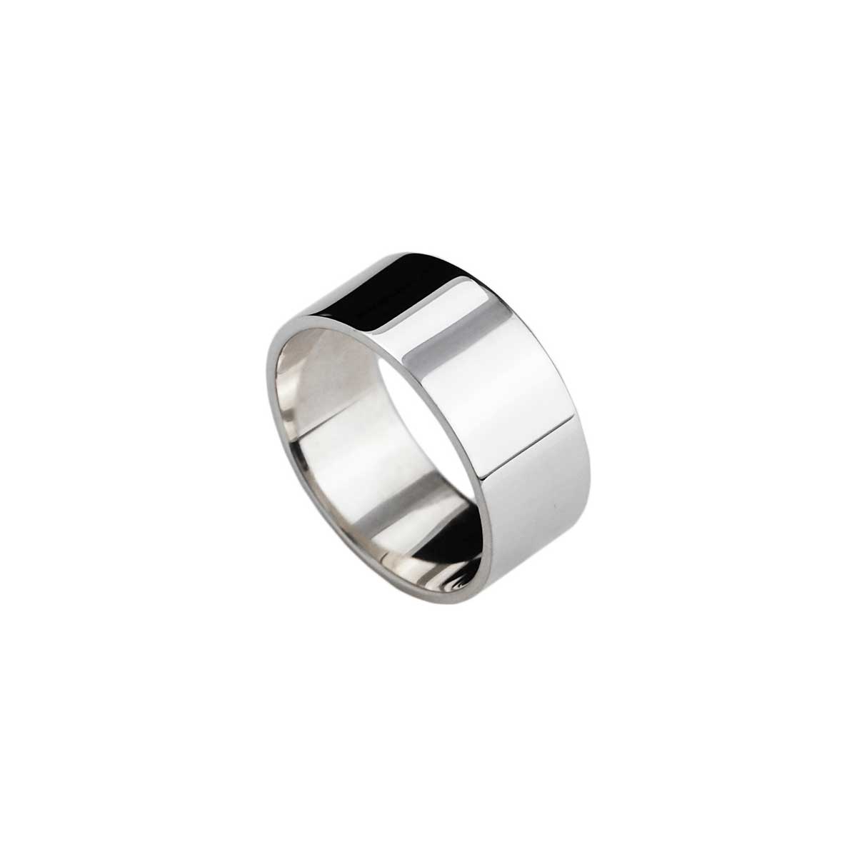 Men’s Wide Silver Ring 10 mm Polished | Engraving Option – Mila Silver